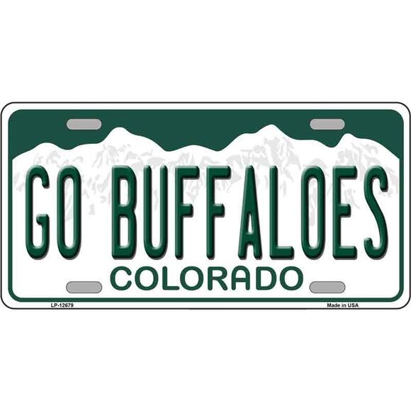 NCAA | Other | Ncaa Go Buffaloes License Plate Tag Metal Colorado Sign ...